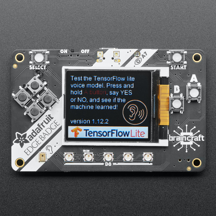 Adafruit Edgebadge Tensorflow Lite Microcontrollers