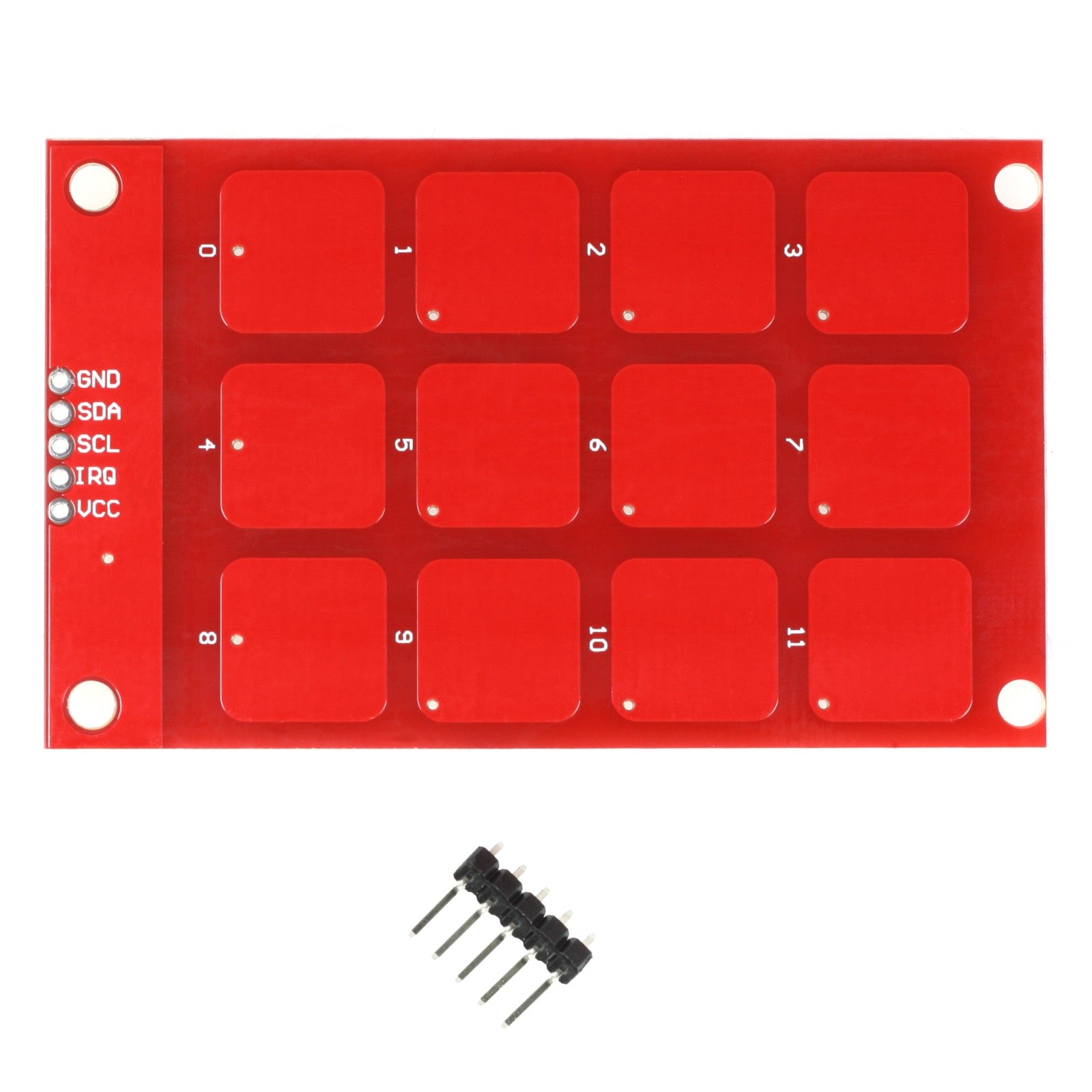Touch Sensor Keyboard, 4x3 Matrix, 12 Buttons, MPR121 | Paradisetronic.com